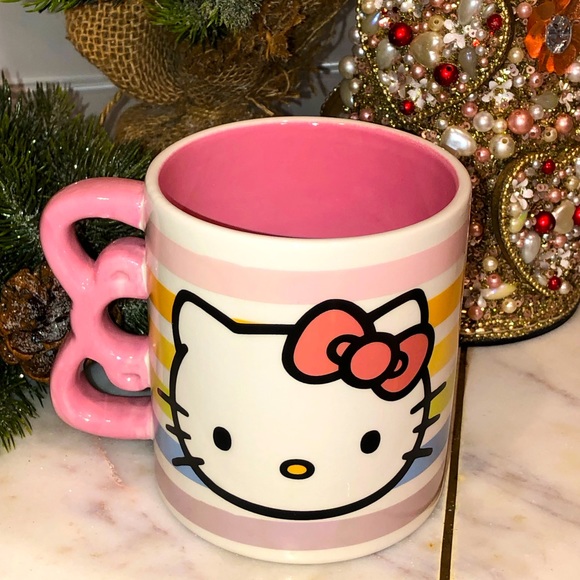 Hello Kitty | Dining | Nwt Hello Kitty Striped Bow Handle Mug | Poshmark